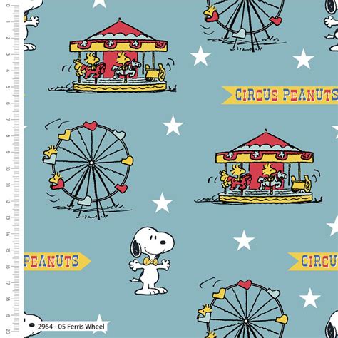 Snoopy Circus Ferris Wheel Fabric Craft Cotton Co Remnant House Fabric
