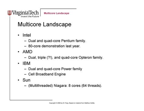 multicore architectures multicore landscape intel dual and quad