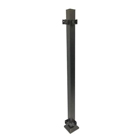 Fortress Fe26 2 In X 2 In X 39 1 2 In Bronze Steel Railing Corner Post With Brackets 53332396