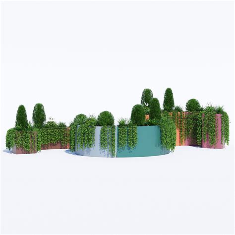Modular Planters Part 3 3d Model 6 Obj Fbx Max Free3d