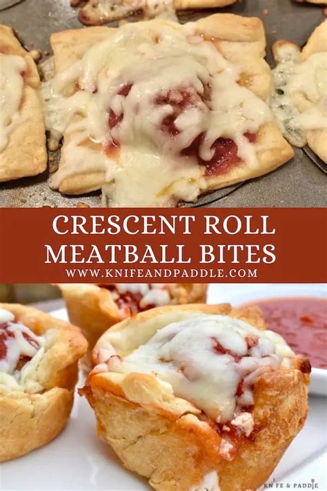 Crescent Roll Meatball Bites •