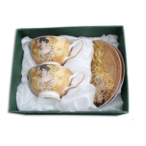 Gustavas Klimtas Dviejų Puodelių Ir Lėkščių Rinkinys Adele Bonami