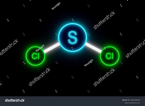 Scl2 Sulfur Dichloride Molecule Mmodel Sulfur Stock Illustration
