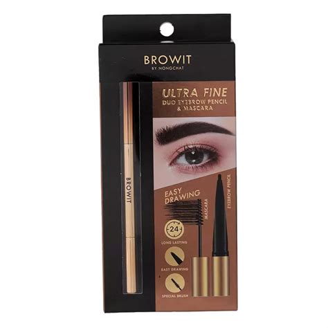 Browit Ultra Fine Duo Eyebrow Pencil And Mascara Dark Brown 016g 126g
