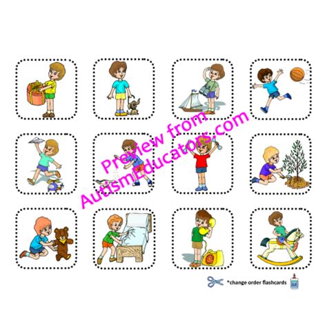 Action Words File Folder Matching Task For Autism
