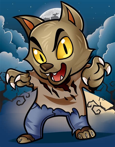 How To Draw A Cute Wolfman Drawing Step By Step By Dawn Dragoart