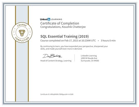 Just Finished Sql Essential Training 2019 By Bill Weinman Koushik