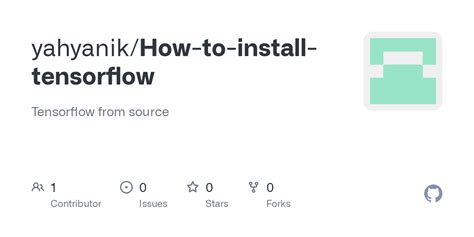 GitHub Yahyanik How To Install Tensorflow Tensorflow From Source