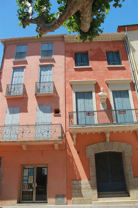 Pink House In South Of France Stock Image Image Of France Pink