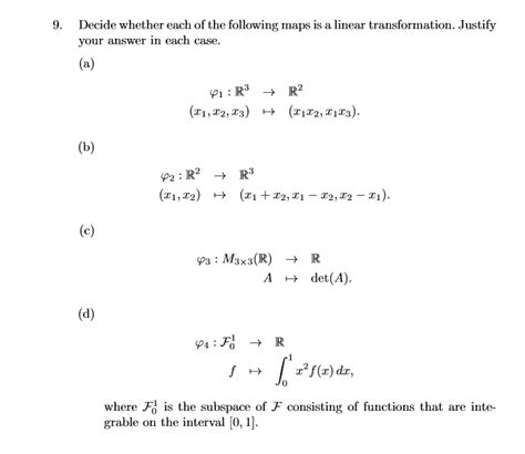 solved 9 decide whether each of the following maps is a