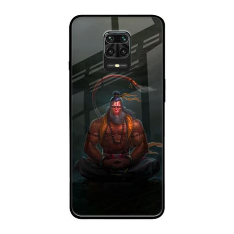 Lord Hanuman Animated Redmi Note 9 Pro Max Glass Back Cover Flat 35