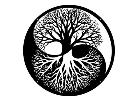 Tree Of Life Ying Yang Metal Wall Art Metal Yin Yang Decor Metal Wall Art Interior Decoration