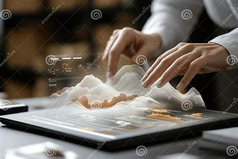 A Professional Analyzes Complex Data Visualizations On A Sleek Screen Highlighting Trends And