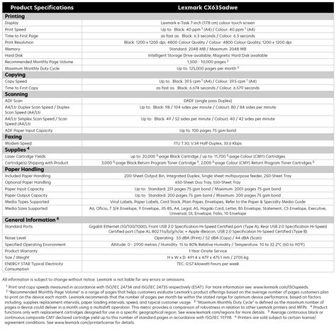 Lexmark Cx635adwe Wireless A4 Colour Laser Multifunction Printer