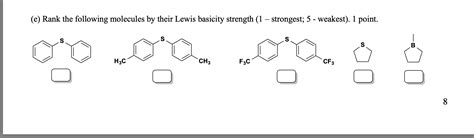 Solved Rank The Following Molecules By Their Lewis Basicity