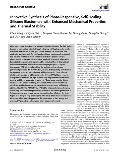 Innovative Synthesis Of Photo‐responsive Self‐healing Silicone