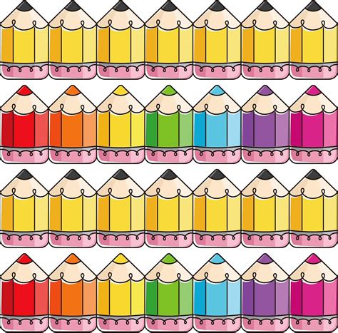 Whaline 80ft Colorful Pencil Bulletin Border Sticker 70