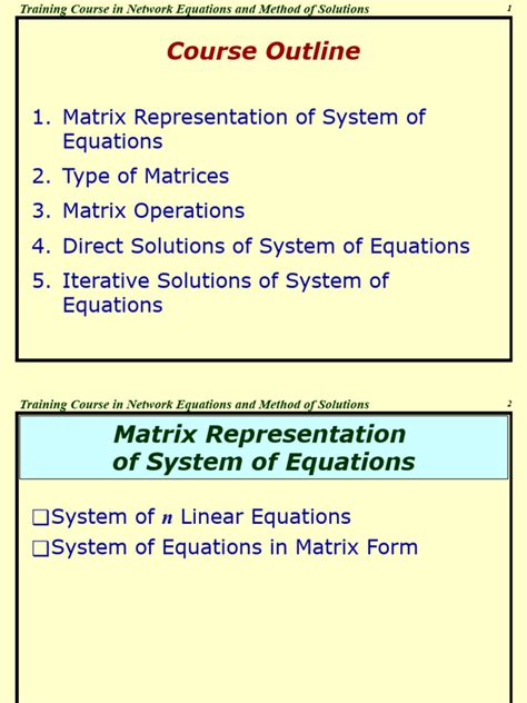 Fundamental Principles Methods Network Equation Pdf Matrix