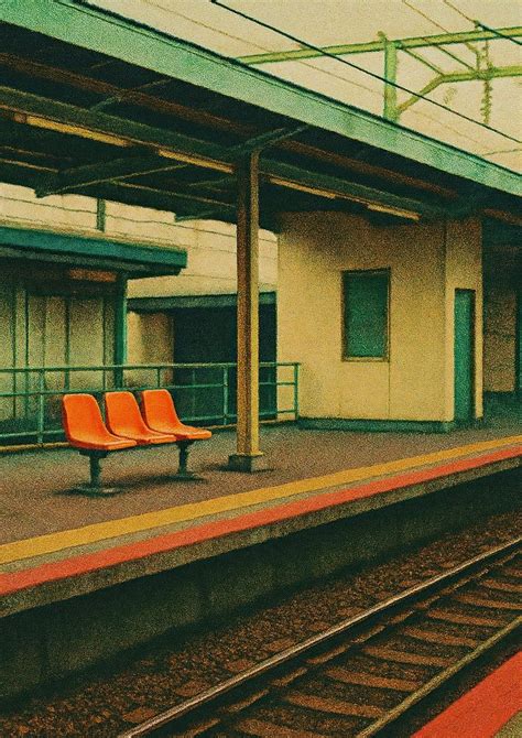 Vintage Train Station Art Free Photo Rawpixel