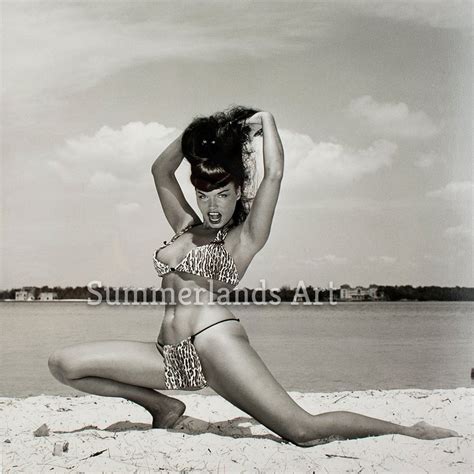 Bettie Page Beach Babe 60x60cm Fine Art Print Giclee Gallery Grade