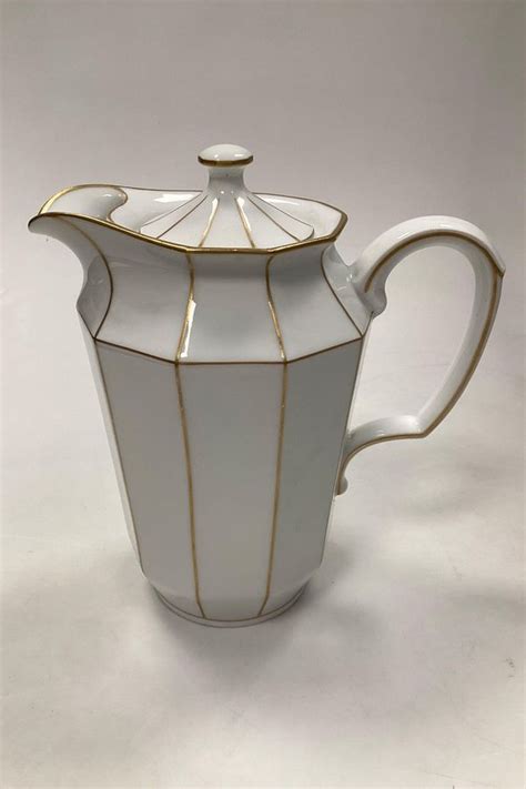 Antique Bing And Grondahl Angular With Gold Coffee Pot ANTIQUES CO UK