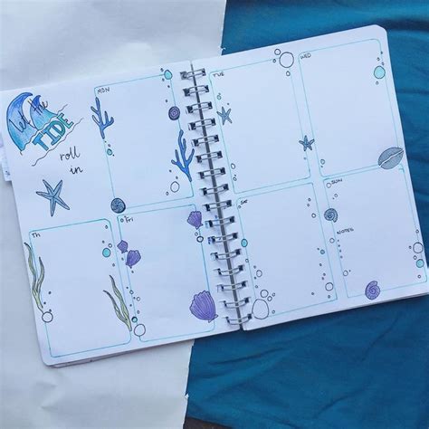 Ocean Theme Planner Ocean Themed Bullet Journal Bullet Journal