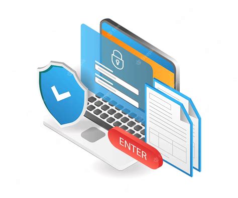 Premium Vector Flat Isometric 3d Illustration Maximize Computer Personal Data Security