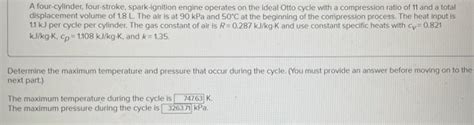 Solved A Four Cylinder Four Stroke Spark Ignition Engine