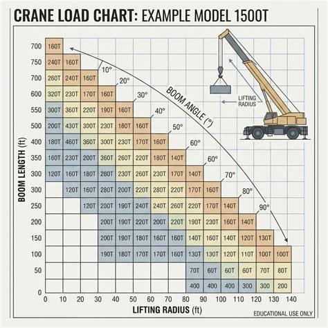 วิธีอ่านตารางโหลด Load Chart ของรถเครน คู่มือฉบับสมบูรณ์ 2569