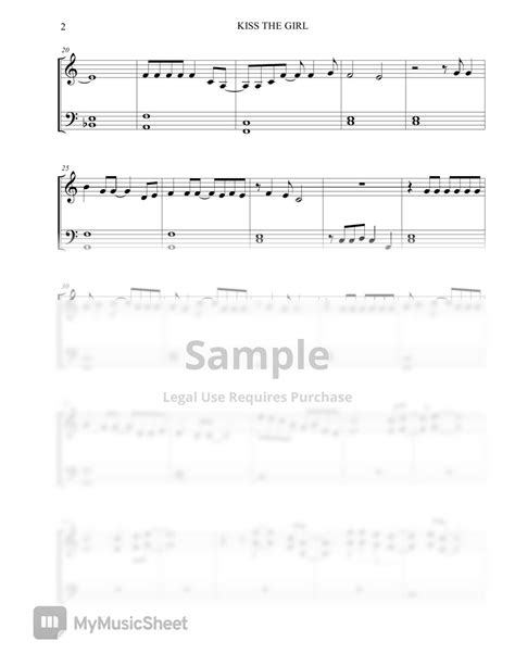 Alan Menken Kiss The Girl Easy Piano Sheets By Betacustic