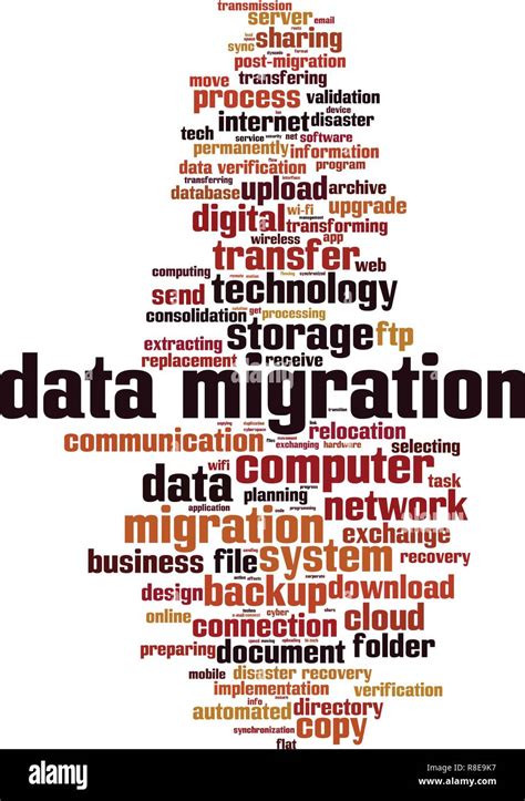 Data Migration Word Cloud Concept Vector Illustration Stock Vector