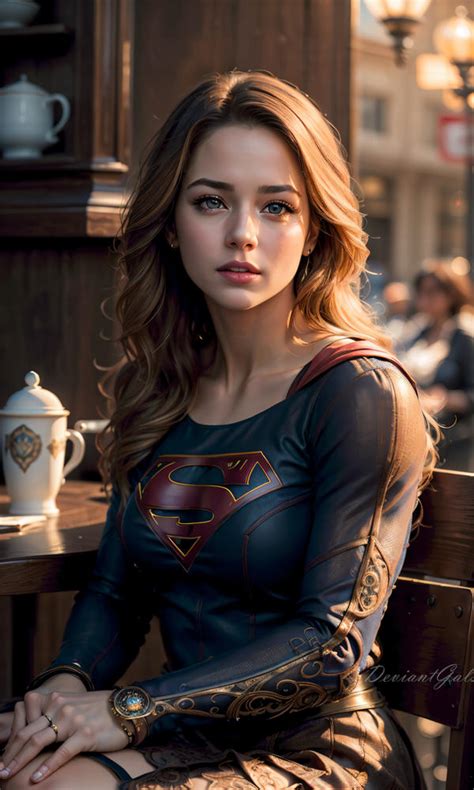Supergirl Chilling In A Cafe By Deviantgals On Deviantart