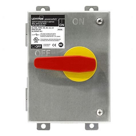 Leviton Non Fusible 80 A Disconnect Switch 860f70 Mds8 Ax Grainger