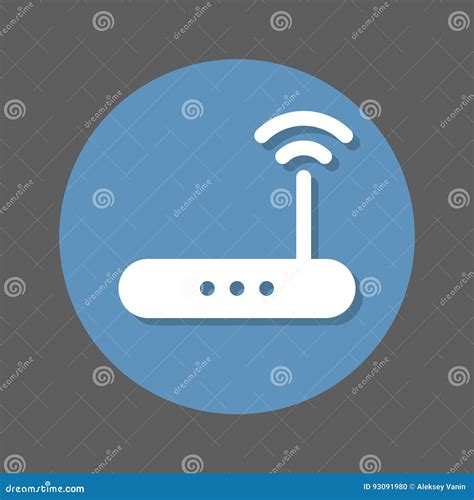 Wireless Wi Fi Router Flat Icon High Speed Internet Connection Round