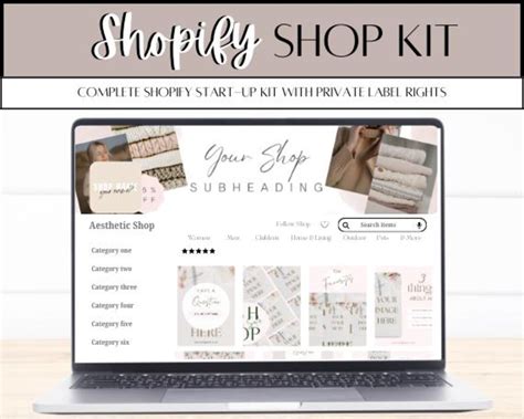 Simplistic Shopify Start Up Shop Creator Bundle Aesthetic Shopify