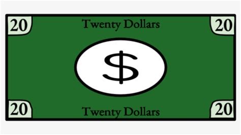Twenty Dollar Bill 20 Black And White Circle Hd Png Download Kindpng