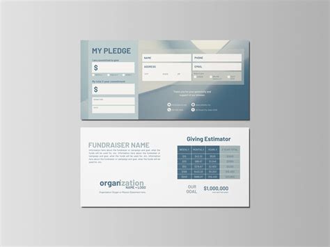 Donation Pledge Card Donor Pledge Card Template With Giving Estimate