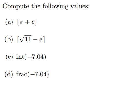 solved compute the following values a [a ] b [v11 el