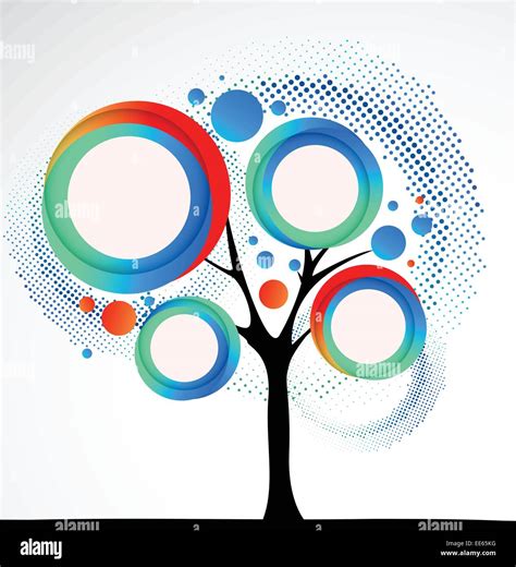 Abstract Funny Tree With Round Shapes Vector Stock Vector Image And Art Alamy