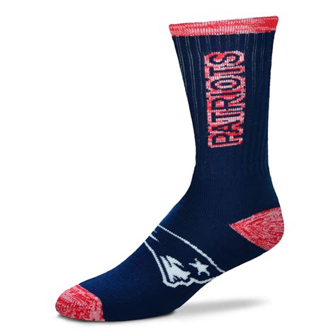 New England Patriots For Bare Feet Nfl Crush Crew Socks Large 10 13