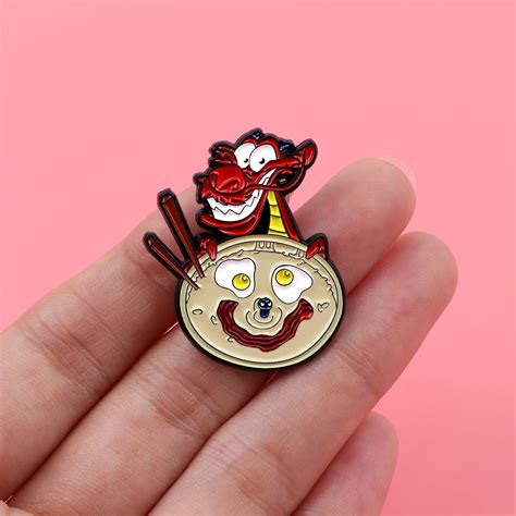 Mulan ‘mushu Breakfast Enamel Pin Distinct Pins