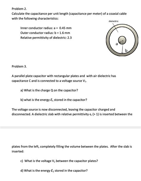 Problem 2 Calculate The Capacitance Per Unit Length