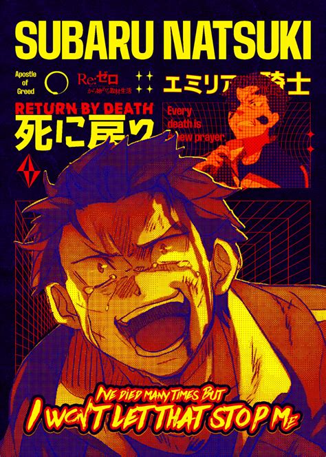 Re Zero Subaru Natsuki Poster Grafik Tasarım Cyberpunk Wp