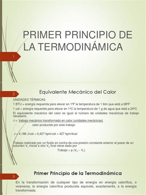 Introducción Al Primer Principio Termodinámico Pdf Calor
