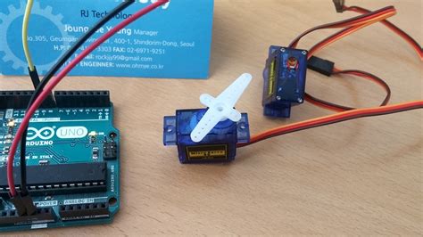 arduino uno 로 sg90 360도 무한회전 서보모터 사용해 보기 정회전and역회전 youtube