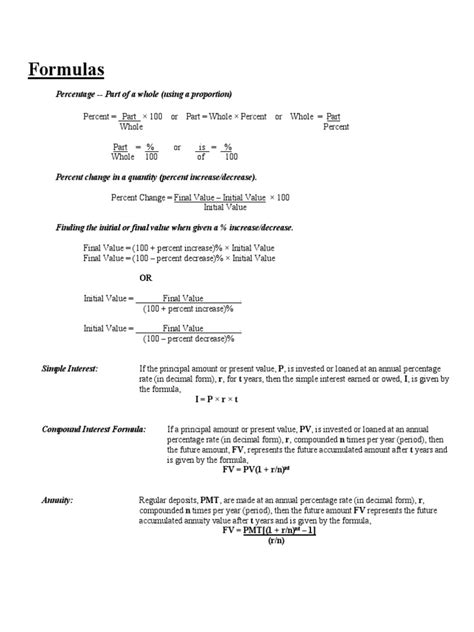 Formulas For Final Exam Pdf Present Value Private Sector