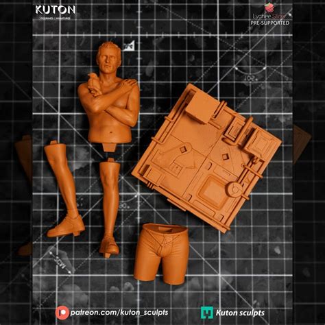 3d Printable Man With Pegion By Kuton Sculpts