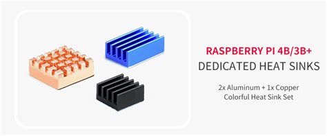 Colorful Heat Sink Set For Raspberry Pi 4b And 3b Plus 2x Aluminum 1x