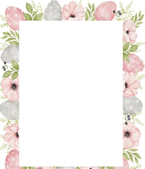 Beautiful Easter Border Printable Digital Download Letter Size For Photos Scrapbook Journals