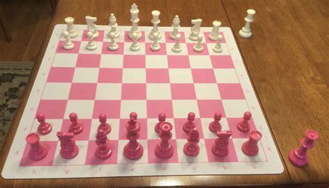 Pink And White Chess Set